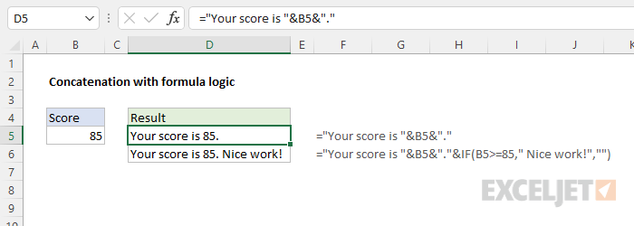 How To Concatenate In Excel Exceljet
